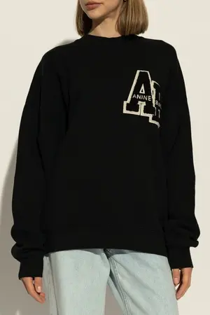 ANINE BING Logo Patch Cotton Sweatshirt