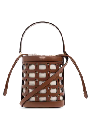 FERRAGAMO Leather Bucket Bag - Brown