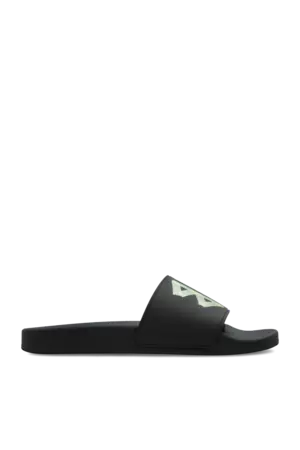 Balenciaga Slides With Logo - Black
