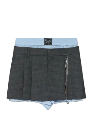 Alexander Wang Pleated Skort Shorts - Grey