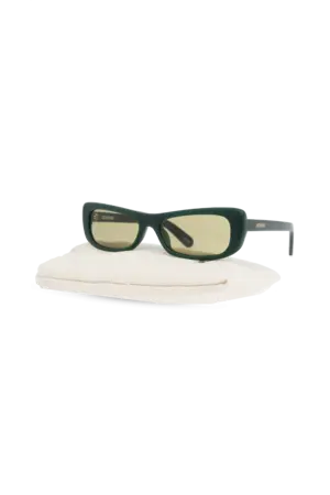 Jacquemus Rectangular Sunglasses With Acetate Frames - Green