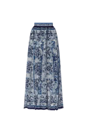 Dolce & Gabbana Printed Silk Maxi Skirt