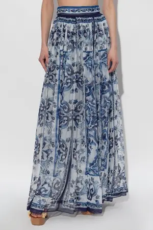 Dolce & Gabbana Printed Silk Maxi Skirt
