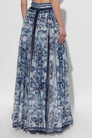 Dolce & Gabbana Printed Silk Maxi Skirt
