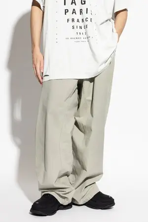 Balenciaga Wide-leg Cotton Trousers With Adjustable Straps