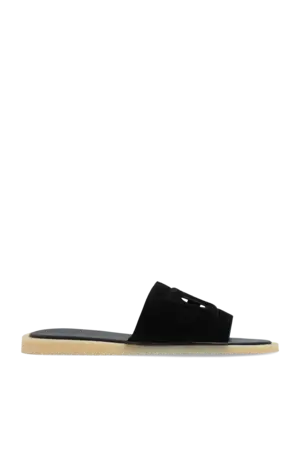 Dolce & Gabbana Suede Slides - Black