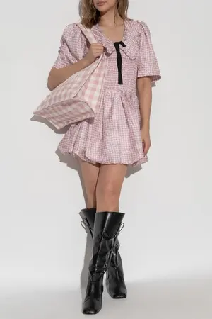 GANNI Checkered Short Dress