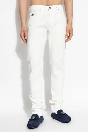 Versace Tapered-leg Jeans With Medusa Motif