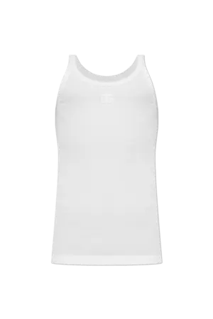 Dolce & Gabbana Ribbed Sleeveless T-shirt - White