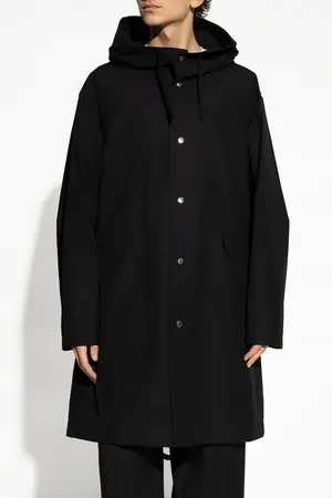 JIL SANDER Cotton Parka Jacket With Logo Detail - Black