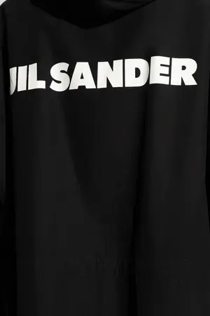 JIL SANDER Cotton Parka Jacket With Logo Detail - Black