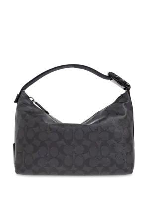 Coach Monogram Grained Canvas Shoulder Bag - Grey