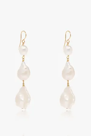 JIL SANDER Pearl Earrings - Cream