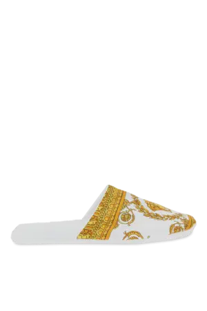Versace Baroque Print Slides - White