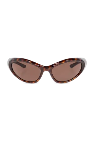 Balenciaga Tortoiseshell Oval Sunglasses - Brown