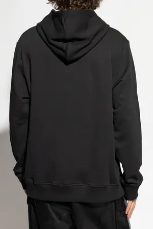 Balmain Hooded Cotton Knit Pullover With Gold Chain Motif