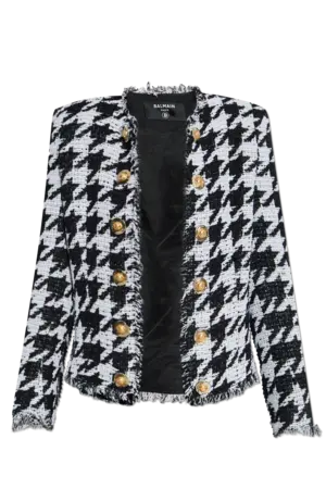 Balmain Houndstooth Tweed Blazer