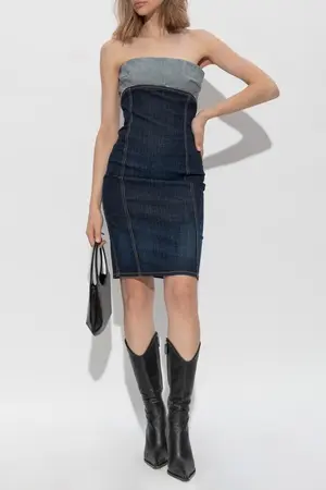 Dsquared2 Strapless Fitted Denim Dress