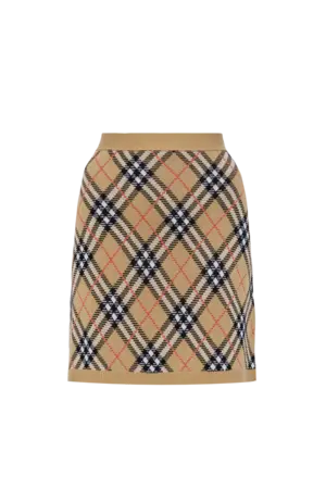 Burberry Wool Mini Skirt - Beige