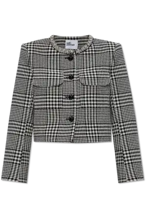 SELF-PORTRAIT Houndstooth Cropped Jacket