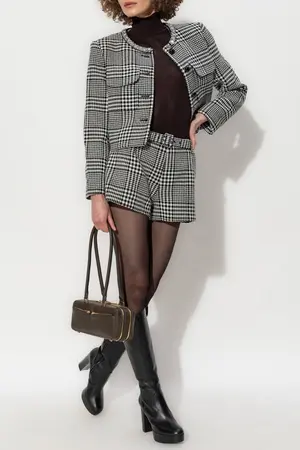 SELF-PORTRAIT Houndstooth Cropped Jacket