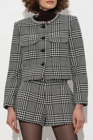 SELF-PORTRAIT Houndstooth Cropped Jacket