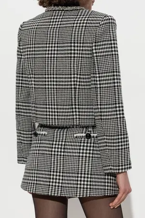 SELF-PORTRAIT Houndstooth Cropped Jacket