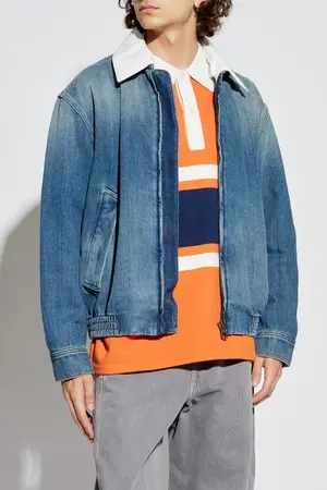 Loewe Denim Jacket With Contrasting Collar - Blue