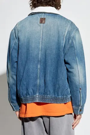 Loewe Denim Jacket With Contrasting Collar - Blue