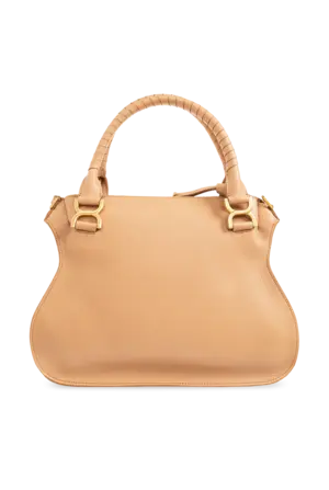 Chloé Marcie Medium Leather Shoulder Bag - Beige