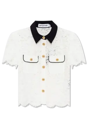 SELF-PORTRAIT Lace Shirt - White