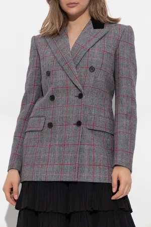 Chloé Double-breasted Glencheck Wool And Silk Blazer
