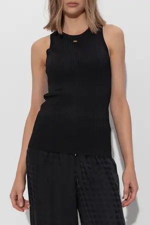 Amiri Sleeveless Ribbed Top With Back Cutout