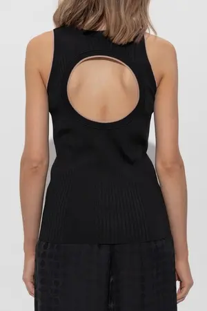 Amiri Sleeveless Ribbed Top With Back Cutout