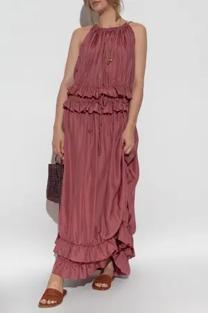 Chloé Silk Maxi Dress With Ruffles