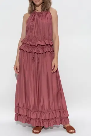 Chloé Silk Maxi Dress With Ruffles