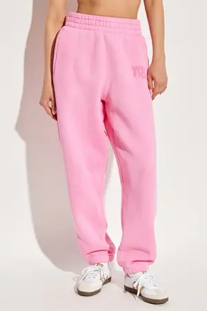 Alexander Wang Sweatpants With Embroidered Logo - Pink