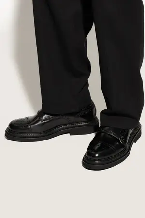 Dolce & Gabbana Leather Oxford Monk Strap Shoes