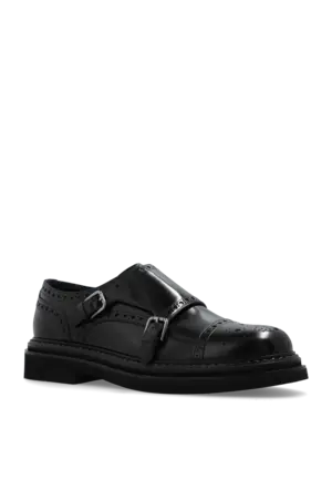Dolce & Gabbana Leather Oxford Monk Strap Shoes