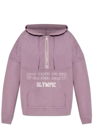 GOLDEN GOOSE Quilted Hoodie With 'golden Club' And 'olympic' Prints