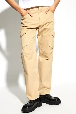 Balmain Cargo-style Cotton Pants - Beige