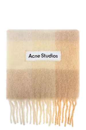 Acne Studios Scarf With Logo - Beige