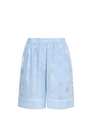 Dolce & Gabbana Silk Dg Embossed Shorts - Light Blue