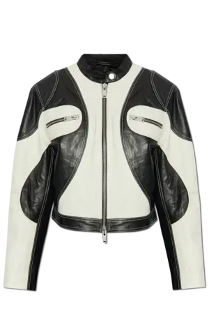 GESTUZ Gestuz Leather Jacket With Asymmetrical Design