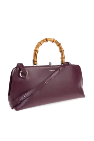 JIL SANDER Leather Bag With Bamboo Handle