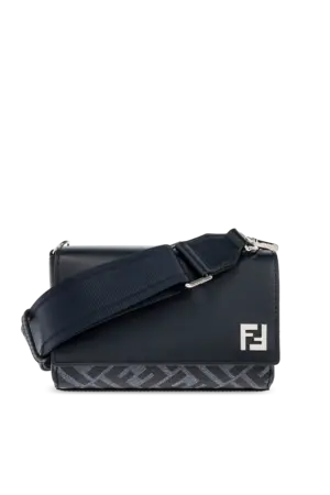 Fendi Monogram Shoulder Bag - Navy Blue