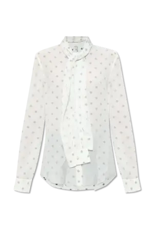 Acne Studios Polka Dot Shirt With Tie-neck Collar