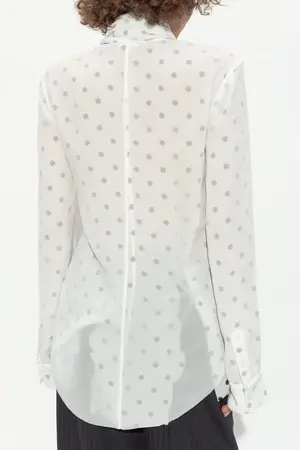 Acne Studios Polka Dot Shirt With Tie-neck Collar