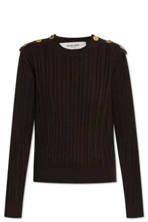 GOLDEN GOOSE Cable-knit Wool Sweater With Branded Buttons