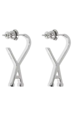 AMI Paris Brass Stud Earrings - Silver